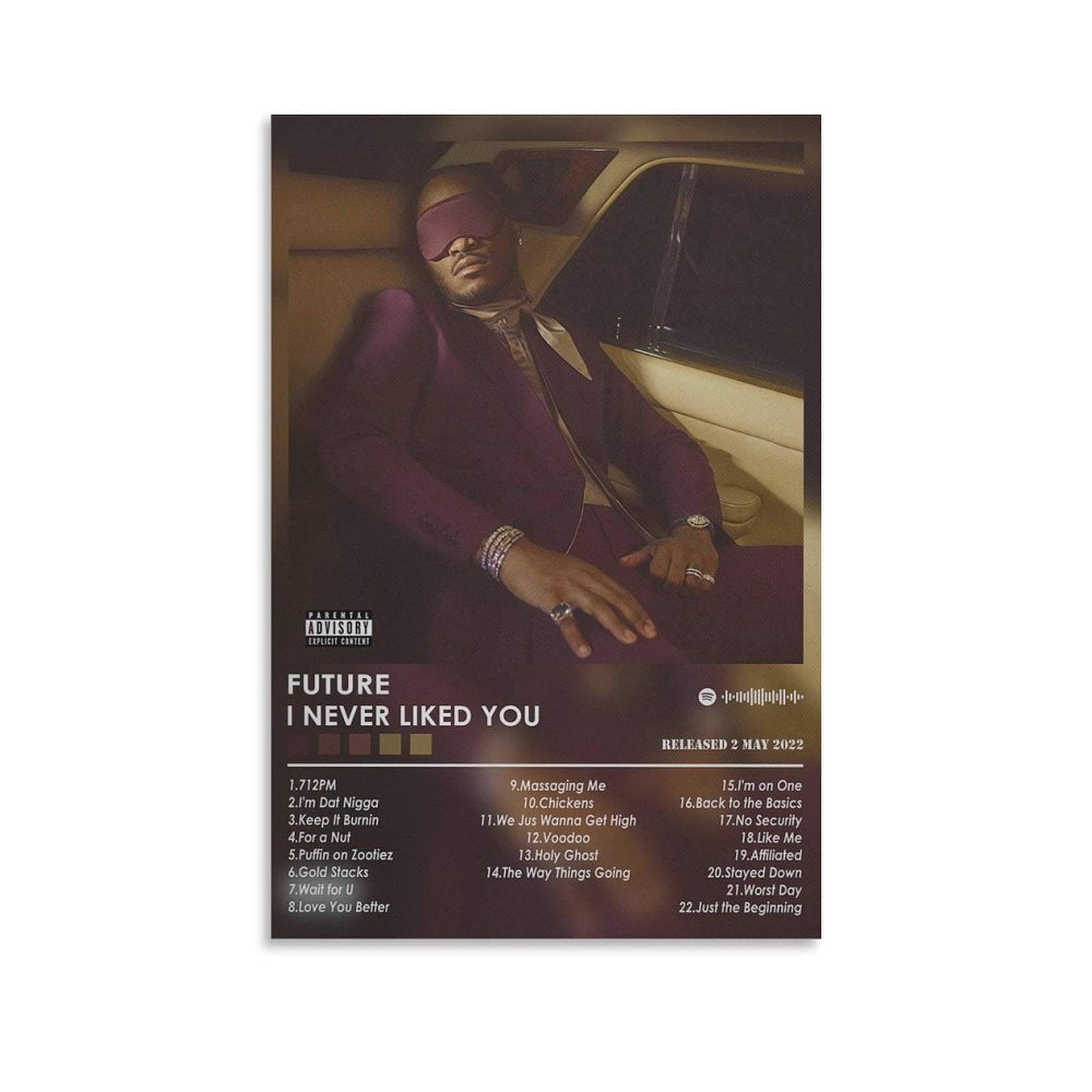 Rapper Poster Future Rap Hip Hop I NEVER LIKED YOU Music Album Cover ...