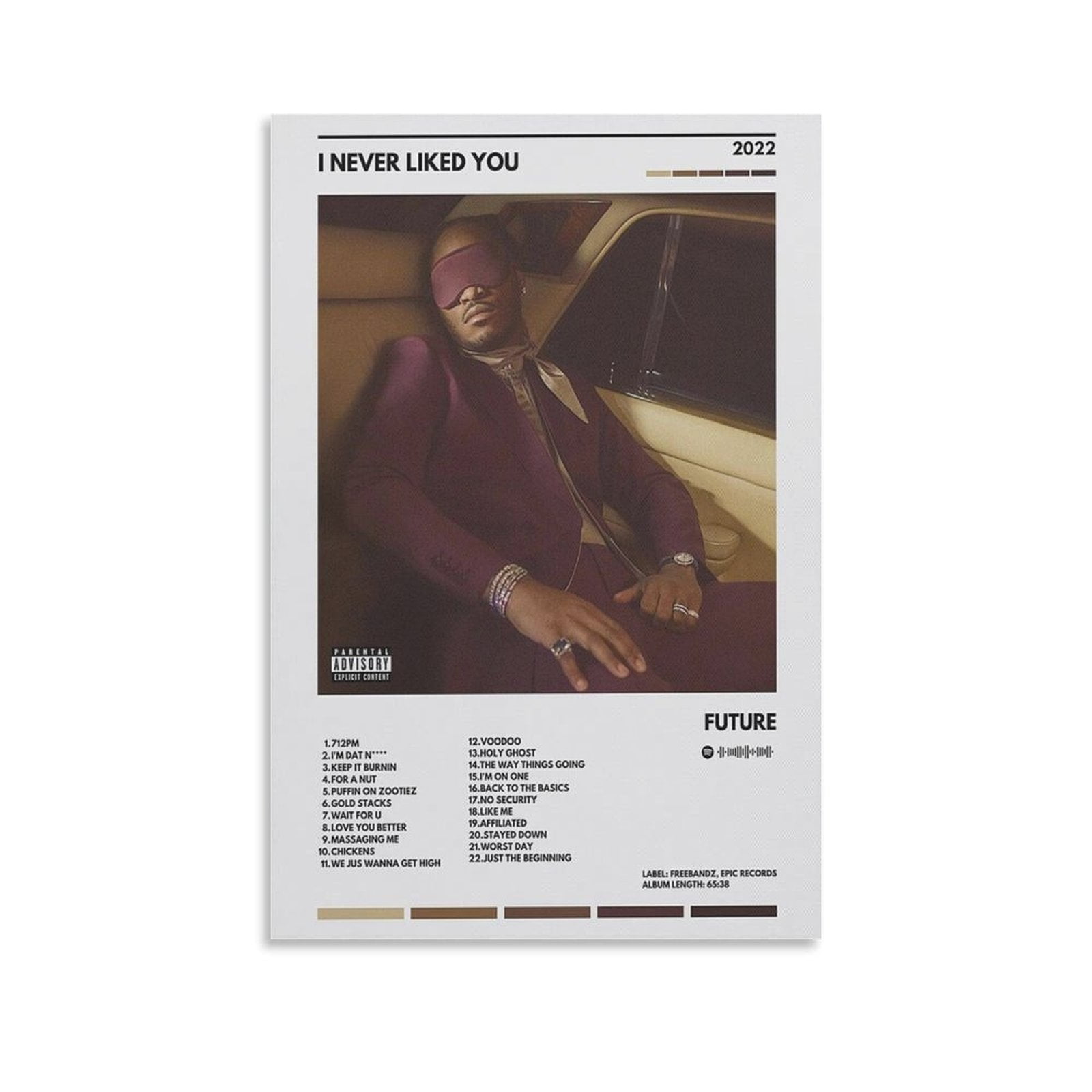 Rapper Poster Future Rap Hip Hop I NEVER LIKED YOU Music Album Cover ...