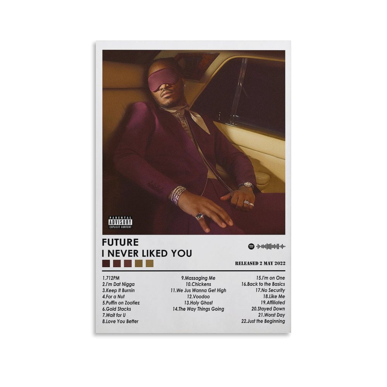Rapper Poster Future Rap Hip Hop I NEVER LIKED YOU Music Album Cover ...