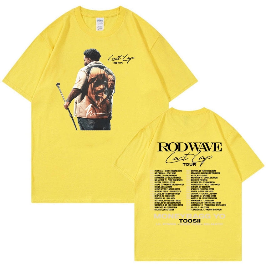 Rapper Rod Wave Last Lap 2025 Tour Print T Shirt Men's Hip Hop Retro ...