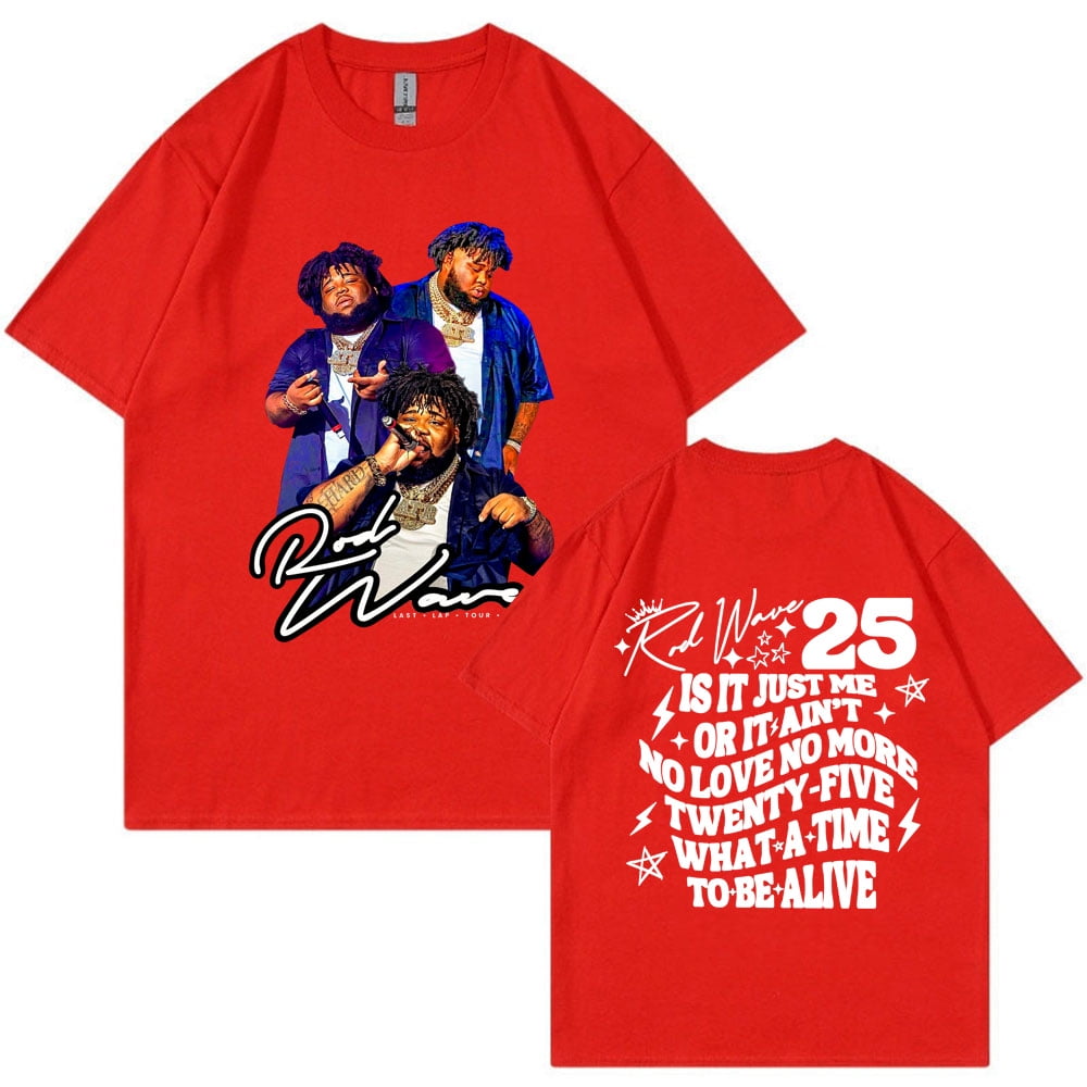 Rapper Rod Wave Last Lap 2025 Tour Print T Shirt Men's Hip Hop Retro ...