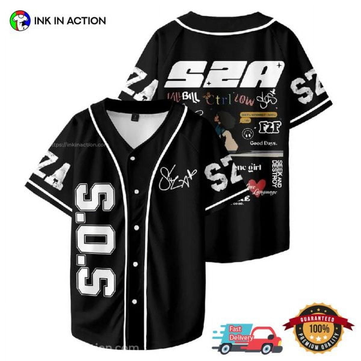 Rapper SZA SOS Baseball Jersey - Walmart.com