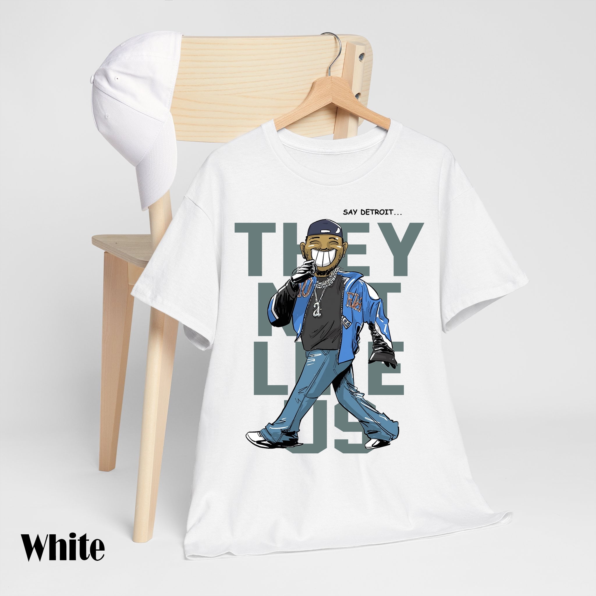 Rapper Say Detroit Team Fan Graphic Cartoon Meme T-Shirt Shirt, Size ...