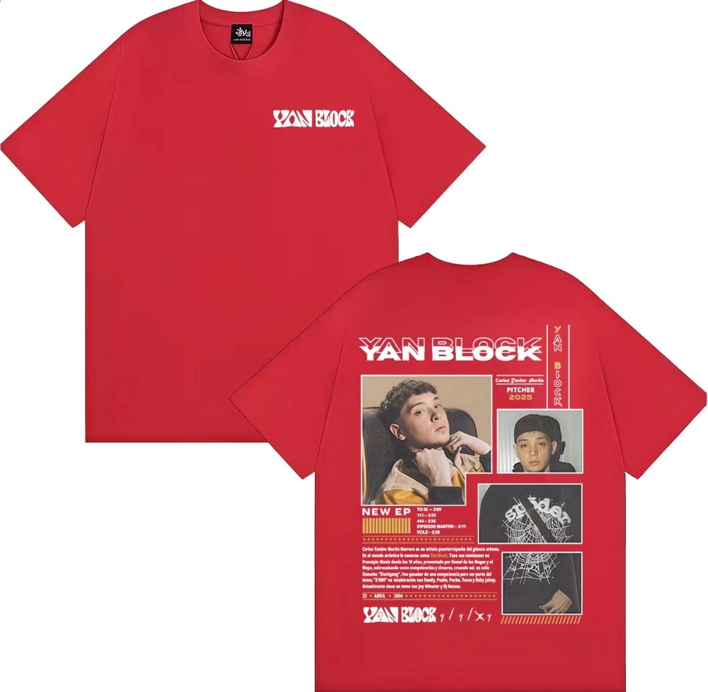 Rapper Yan Block Carlos Yandre Tour 2025 Men's Women's Harajuku Hip Hop ...
