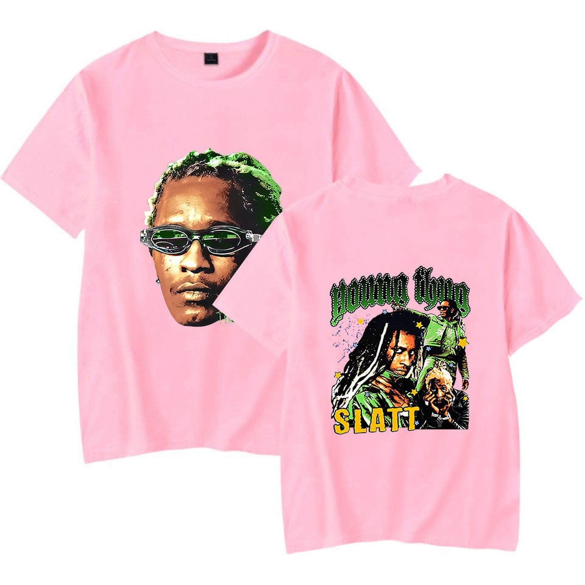 Rapper Young Thug SLATT 2023 Crewneck Short Sleeve Summer Men Women's ...