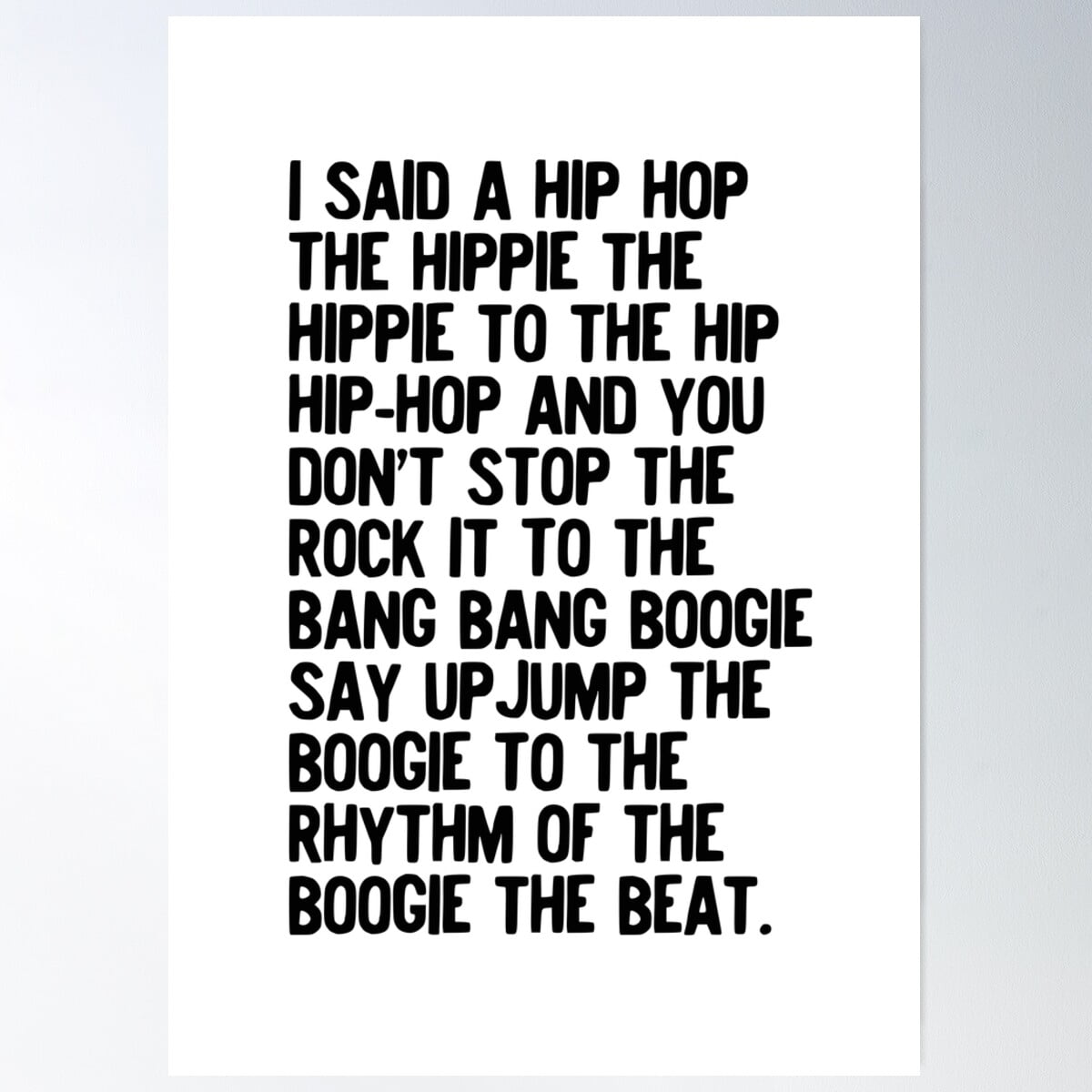 Rappers Delight - Sugar Hill Gang Lyric Art Music - Hip Hop Music ...