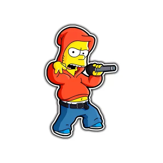 Rapping Bart Waterproof Sticker Phone Decal Water Bottle Stickers Car ...