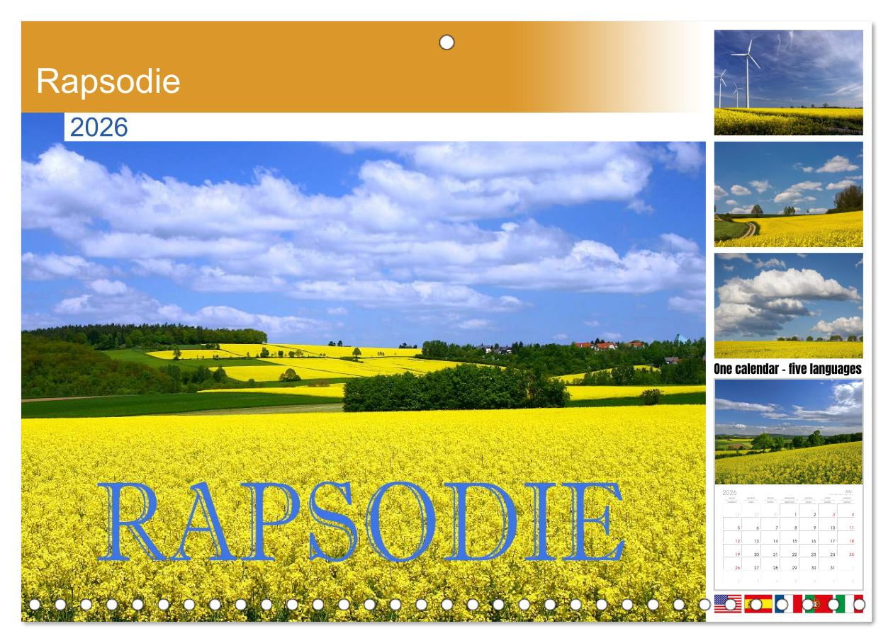 Rapsodie (Monthly Wall Calendar 2026 16.5 x 23.4 (open)), CALVENDO 14 ...