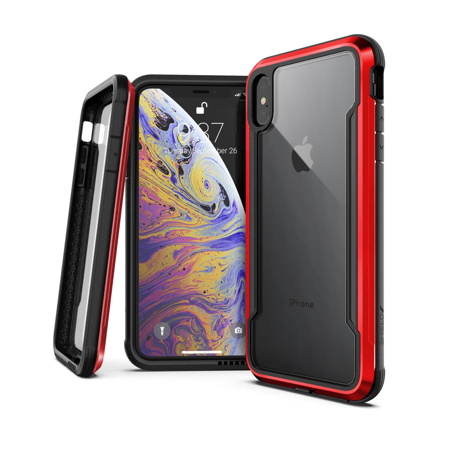 Raptic Shield Phone Case for iPhone XS Max, Red - Walmart Business Supplies