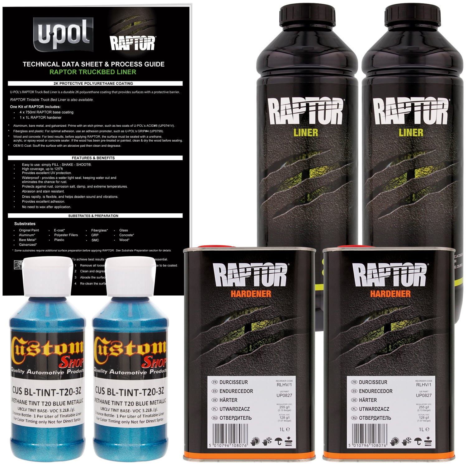Raptor Blue Metallic Urethane Spray-On Truck Bed Liner Texture Coating ...