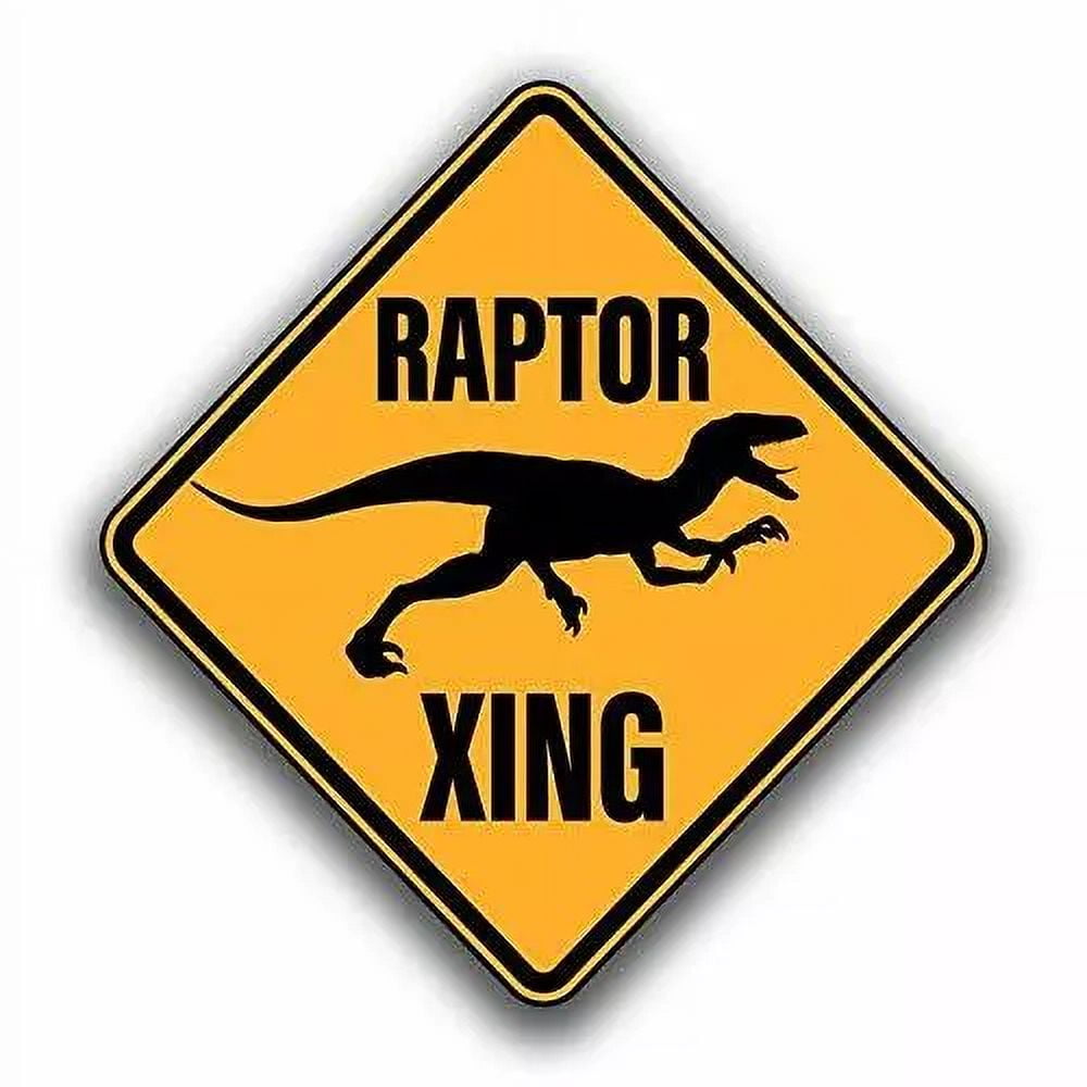 Raptor Crossing Sticker Velociraptor Dinosaur Vinyl Decal Carkindle ...