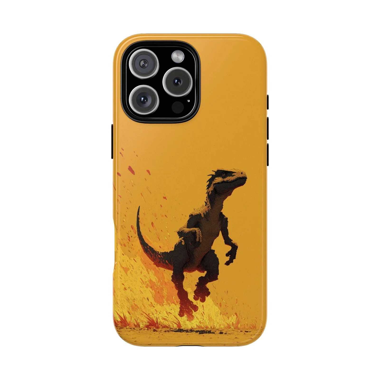 Raptor Dinosaur Yellow Illustration Phone Case for iPhone 17 to 11 Pro ...