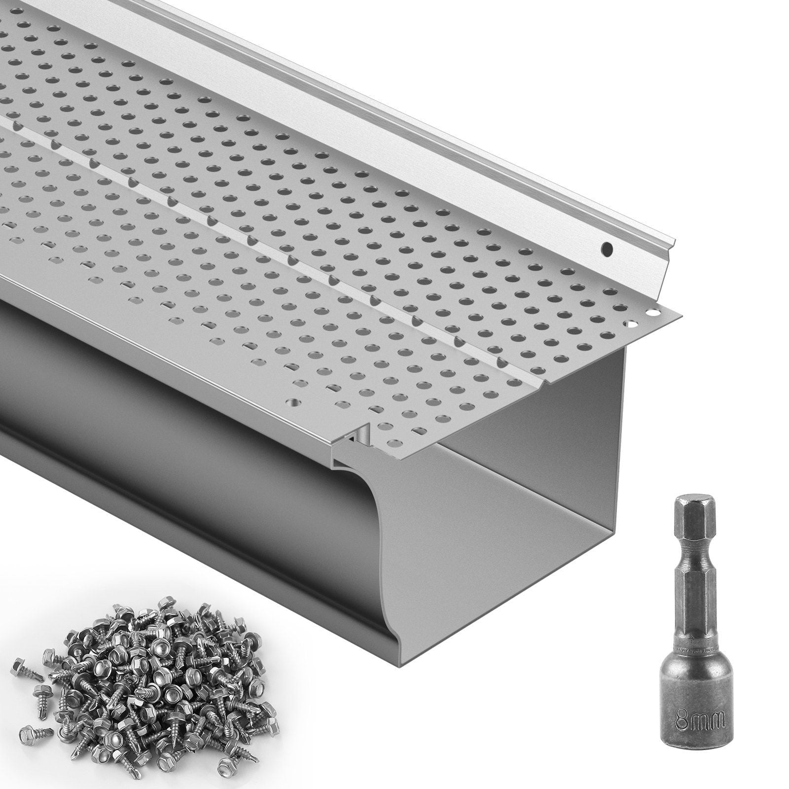 Raptor Gutter Guards, 5" Wide Aluminum Mesh, 52-Pack Covers 208 ft, DIY ...