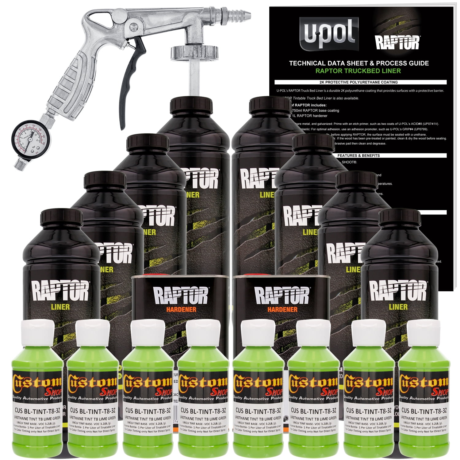 UPOL Lime Green Spray-On Truck Bed Liner, 8 Liters, Durable Protective ...