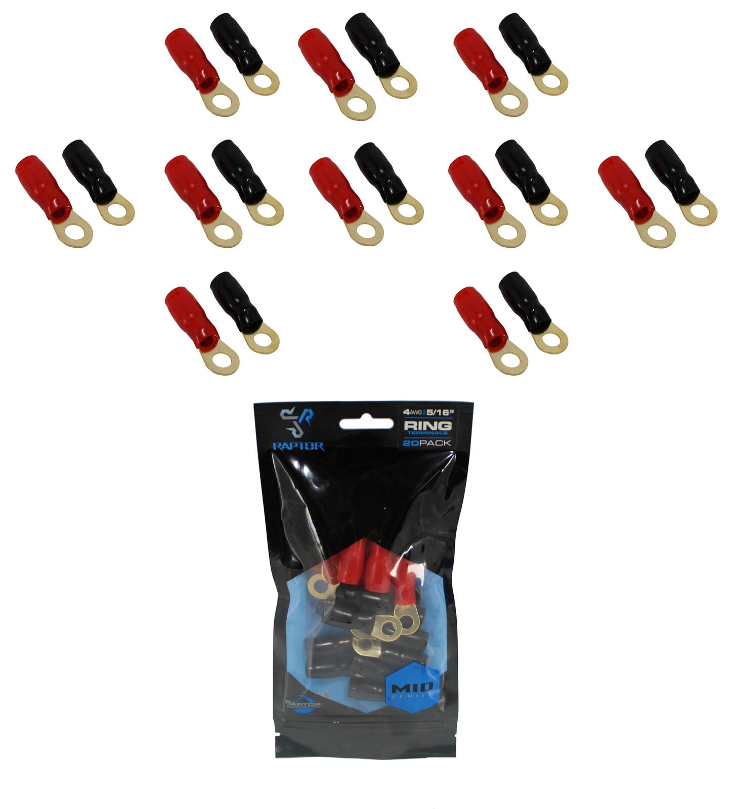 4AWG 0.3125 inch Gold Ring Terminal 20Pk - Walmart.com