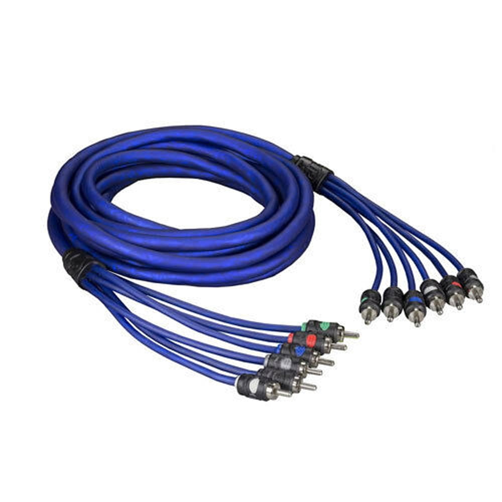 Raptor R4R176 Mid Series 17' 6-Channel Dual Twist RCA Cable Flexible ...