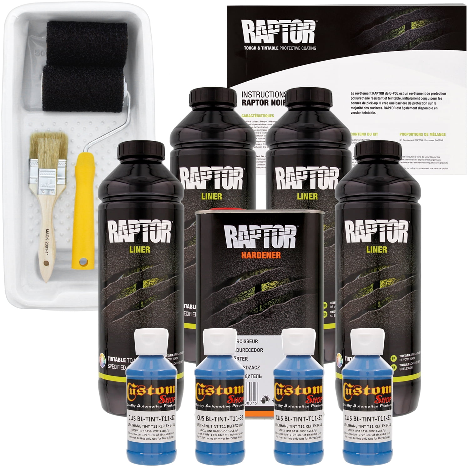 Bedliner Spray Can U-POL Raptor Reflex Blue Urethane Spray-On Truck Bed ...