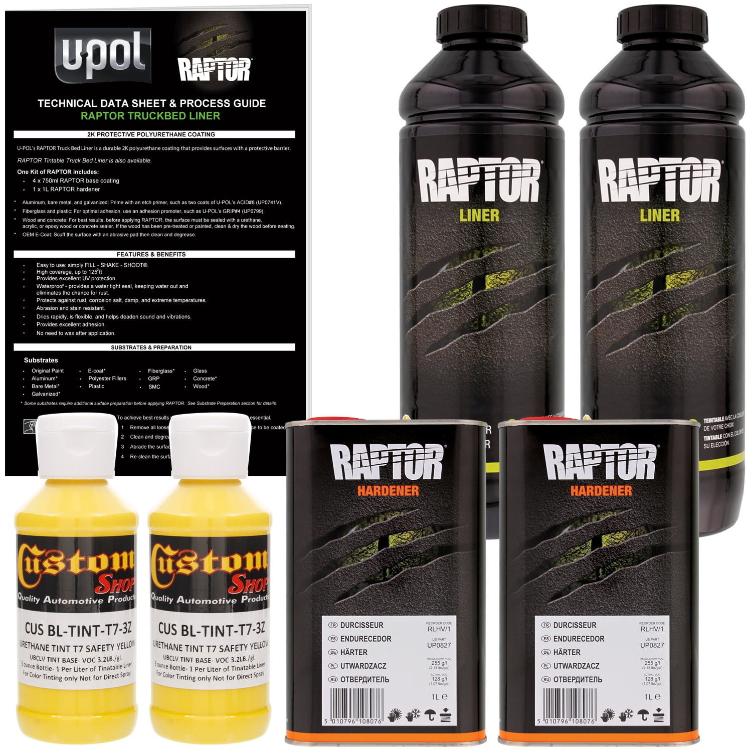 Raptor Safety Yellow Urethane Spray-On Truck Bed Liner Texture Coating ...