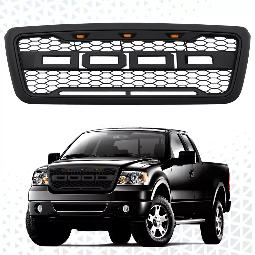 Raptor Style Front Bumper Upper Grill Grille Black For 2004-2008 Ford ...
