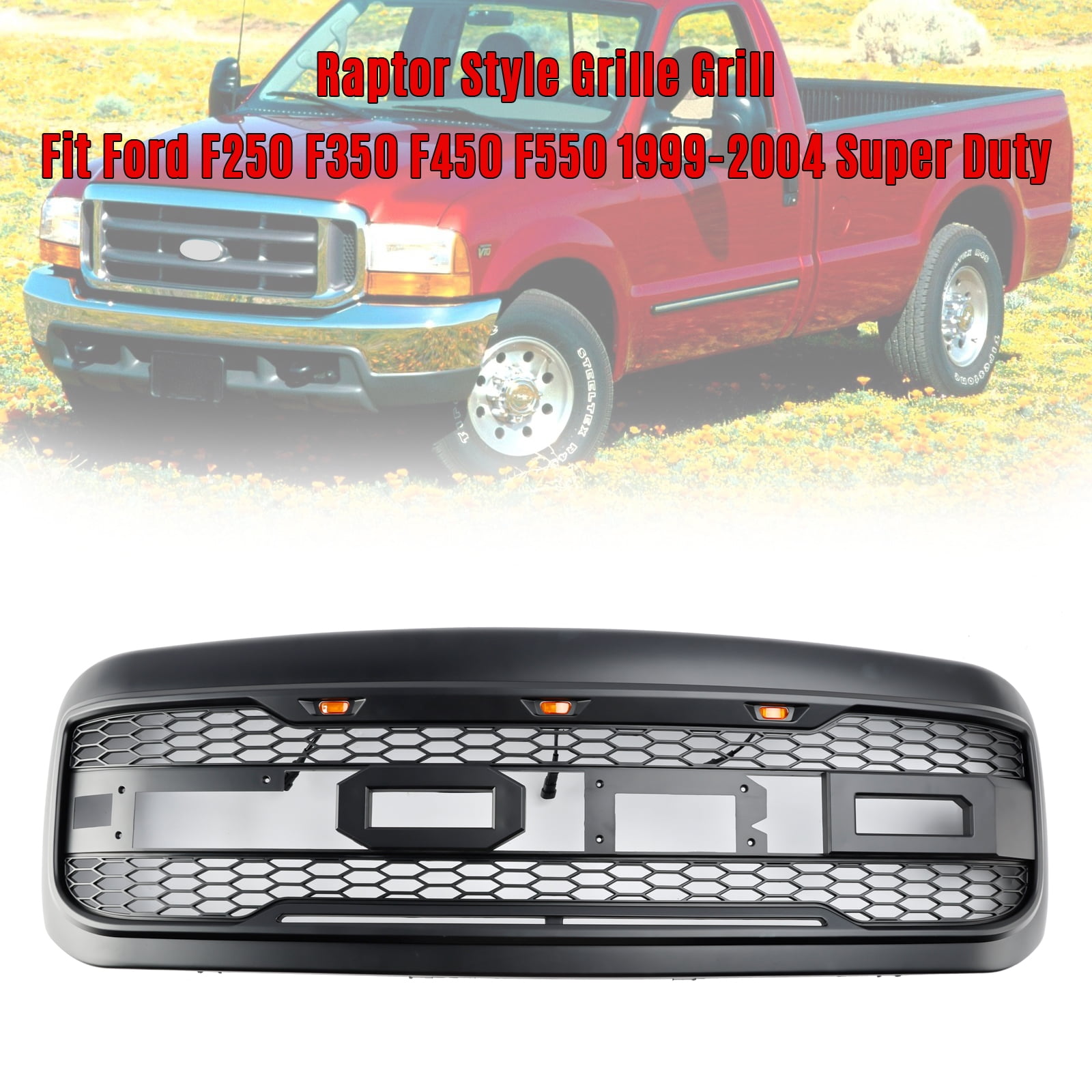 Raptor Style Grill Grille Fit for Ford F250 F350 F450 F550 1999-2004 ...