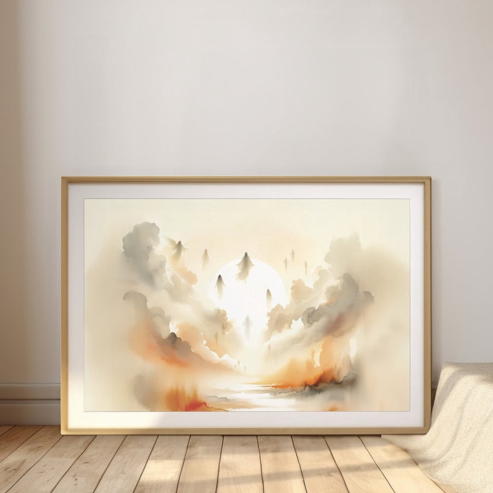 Rapture Scene Watercolor Style Christian Prophecy Wall Decor Home Decor ...