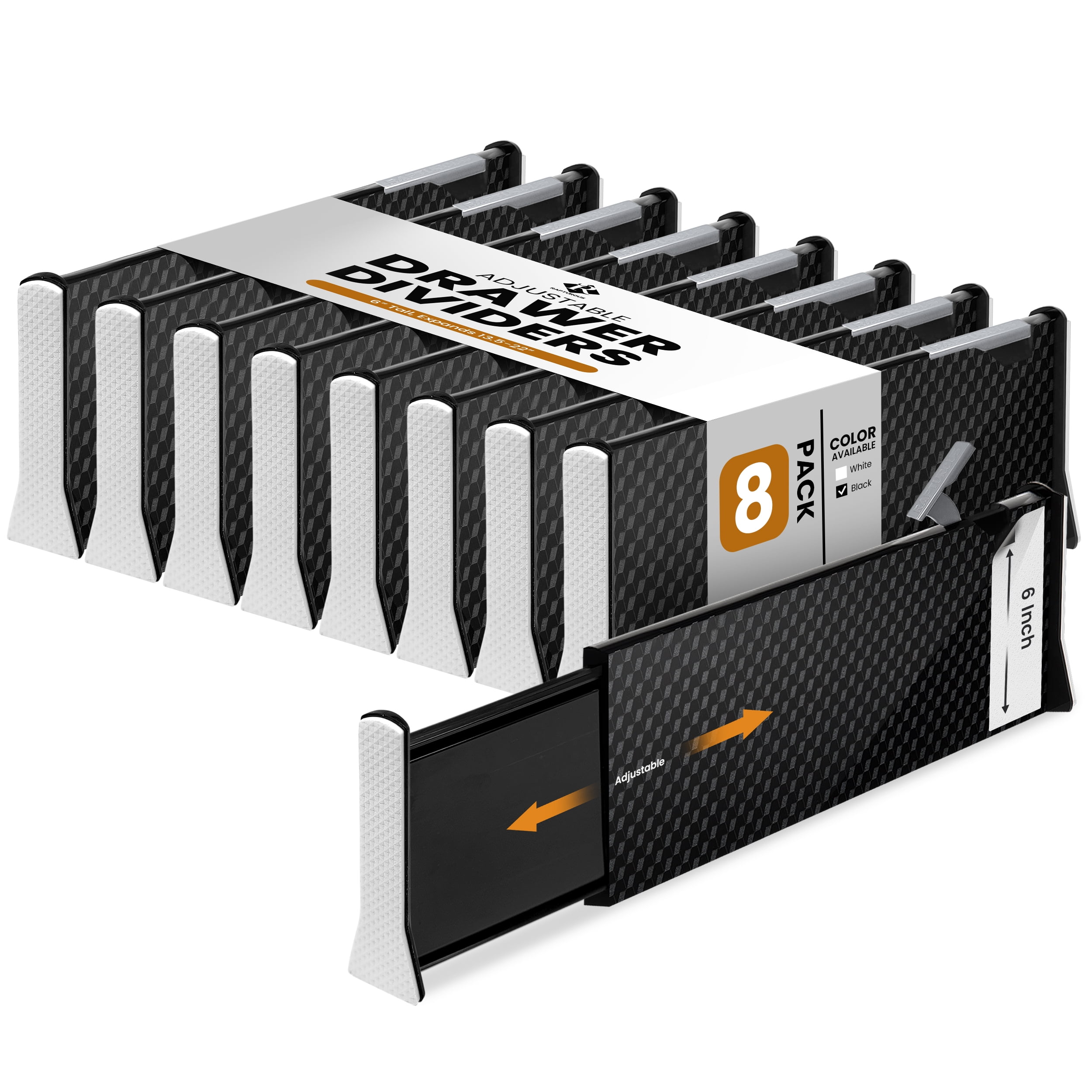 Rapturous Adjustable Drawer Divider/Dresser Organizer, 6‚Äù Tall ...