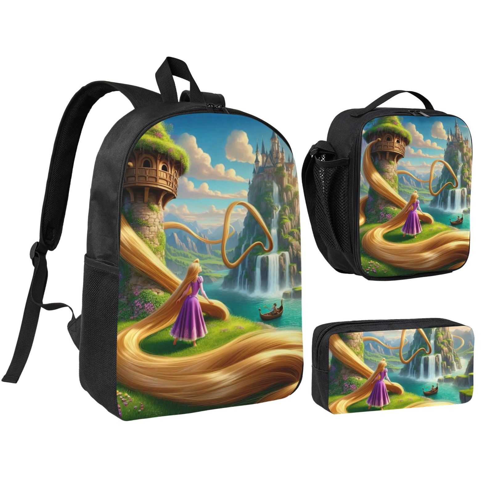 Rapun-zel 3-Piece Backpack Set – bag + case + lunch bag - Walmart.com