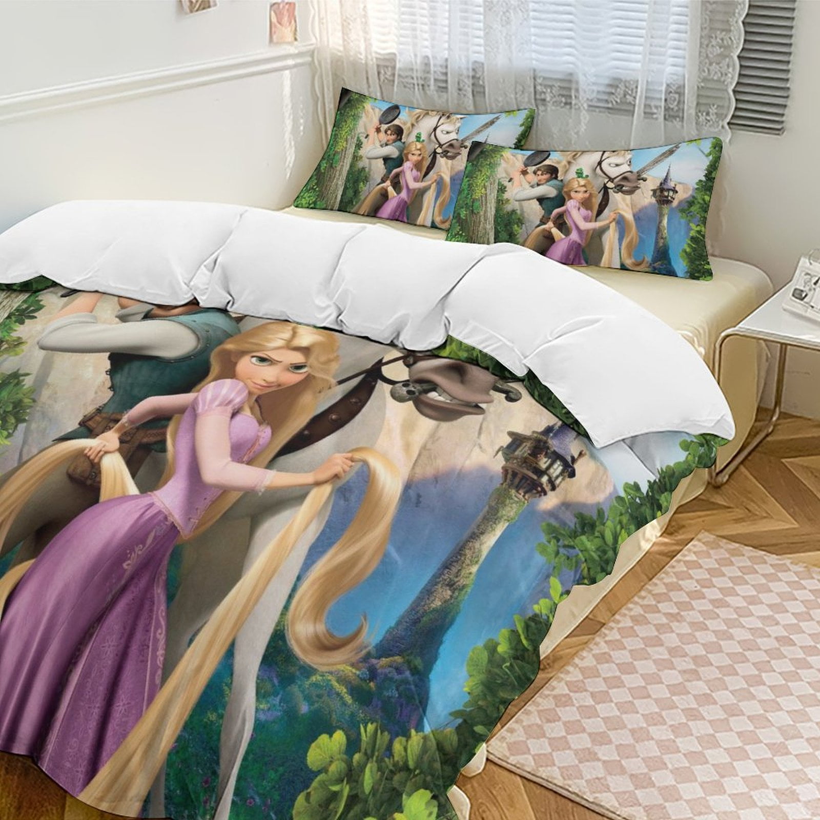 Rapunz-e 3 Piece Comforter Bedding 1 Set Super Soft Quilt Cover with 2 ...