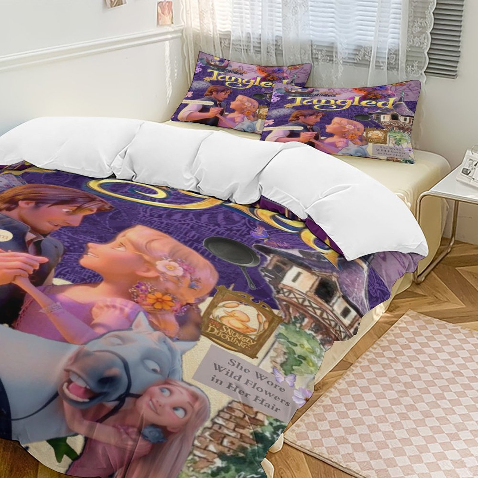 Rapunz-e 3 Piece Comforter Bedding 1 Set Super Soft Quilt Cover with 2 ...