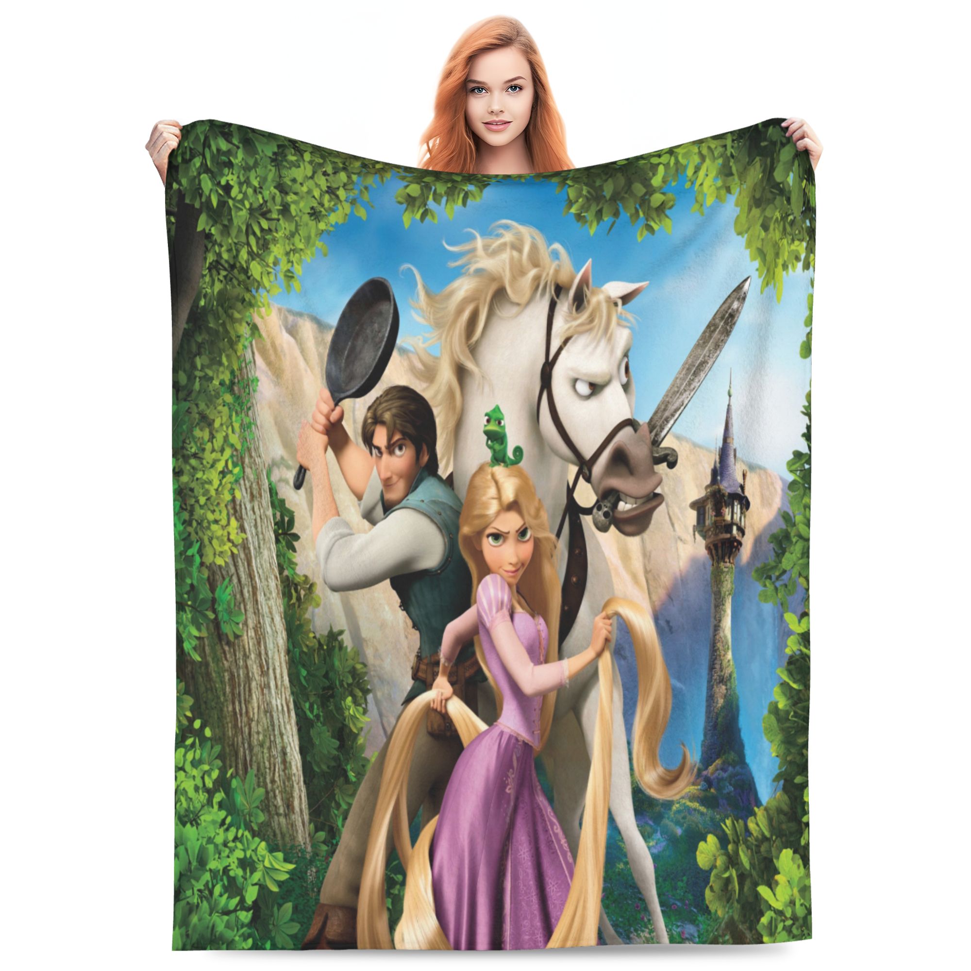 Rapunz-e Bed Blanket 3D Printed Throw Blanket Lightweight Super Soft ...
