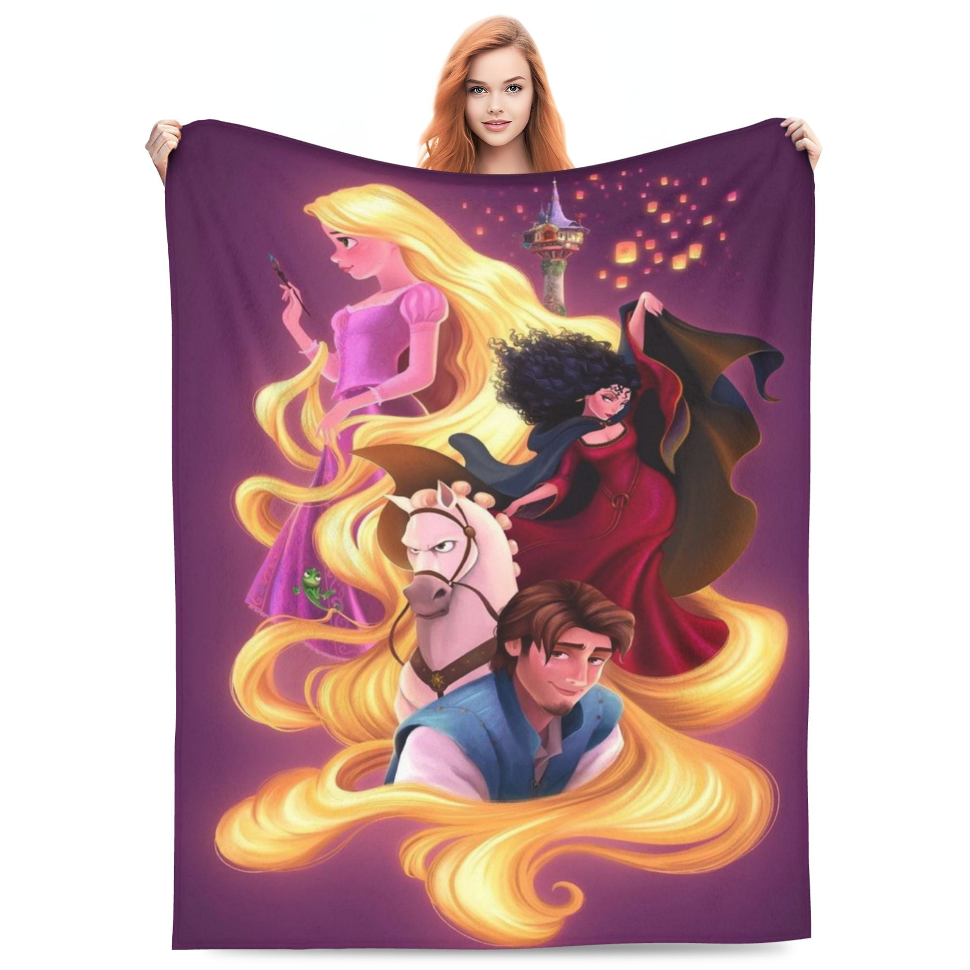 Rapunz-e Bed Blanket 3D Printed Throw Blanket Lightweight Super Soft ...