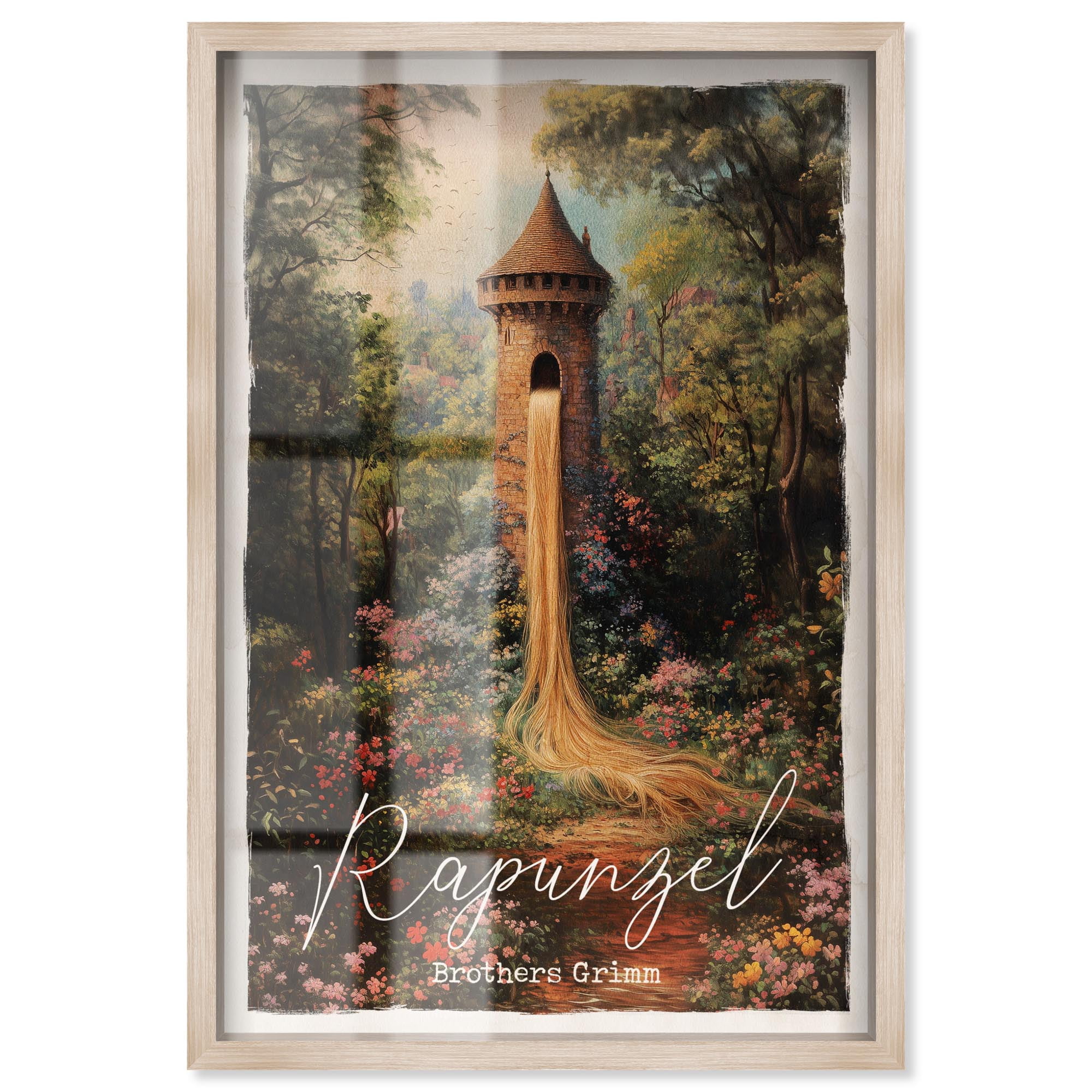 Rapunzel Classic Shadowbox Print Classic Book Art by Art Remedy, Blonde ...