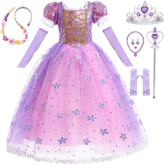 Rapunzel Costume Little Girls Dress Up for Birthday Party Birthday ...