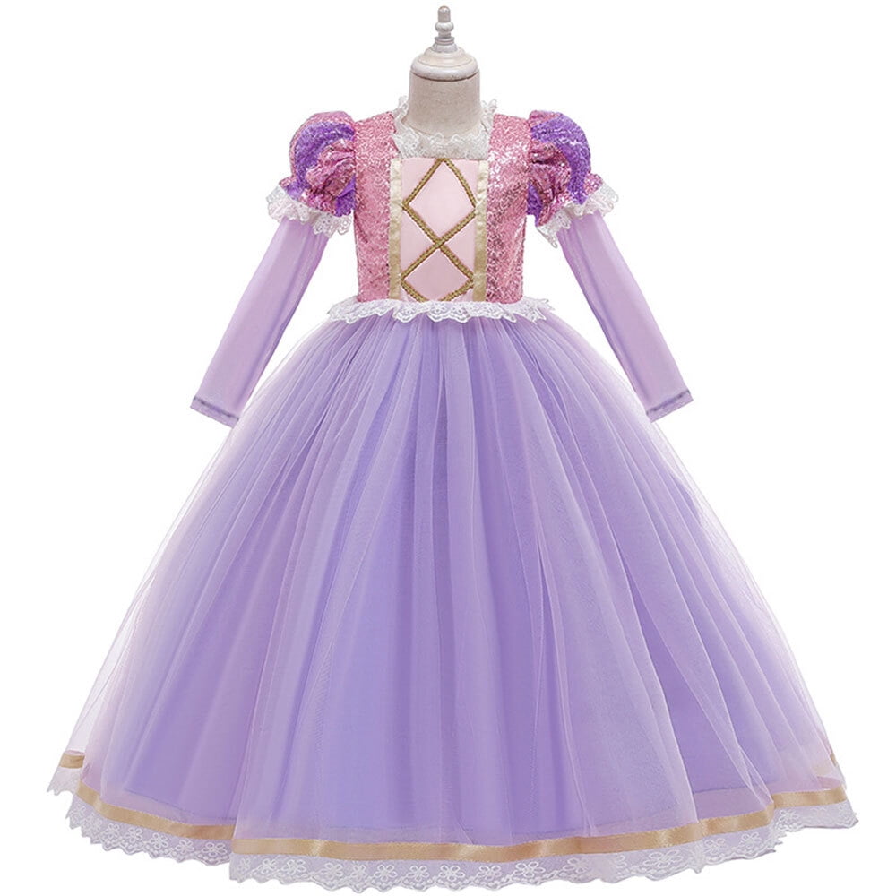 Rapunzel Princess Dress for Girls Halloween Costume Birthday Dress Up - Walmart.com