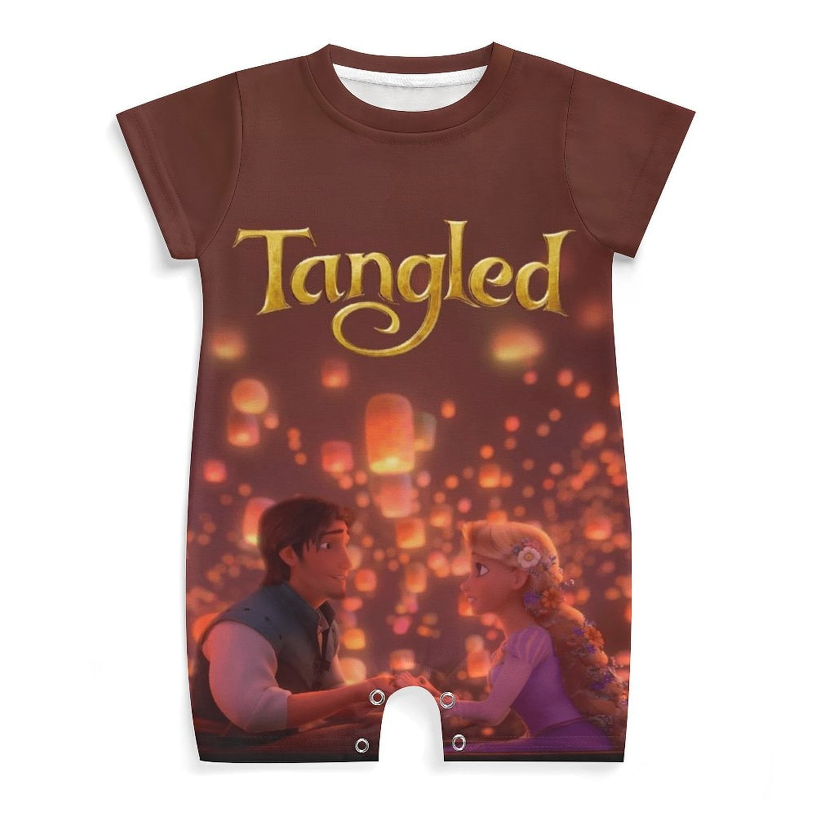 Rapunzel Tangled Baby Boy Girl Short Sleeve Romper Clothing Set Print ...