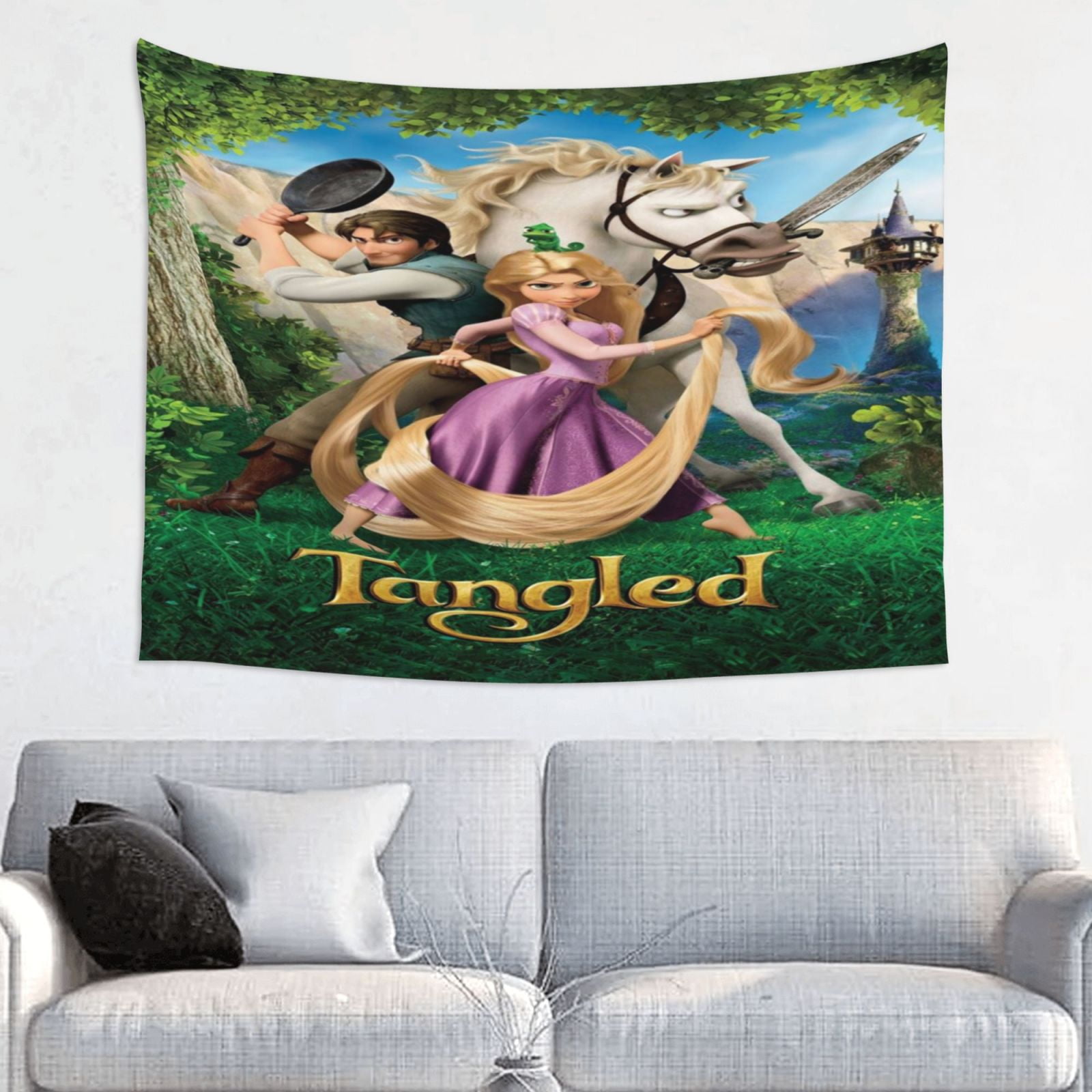 Rapunzel Tapestry Anime Poster Large Background Wall Art Bedroom Wall ...