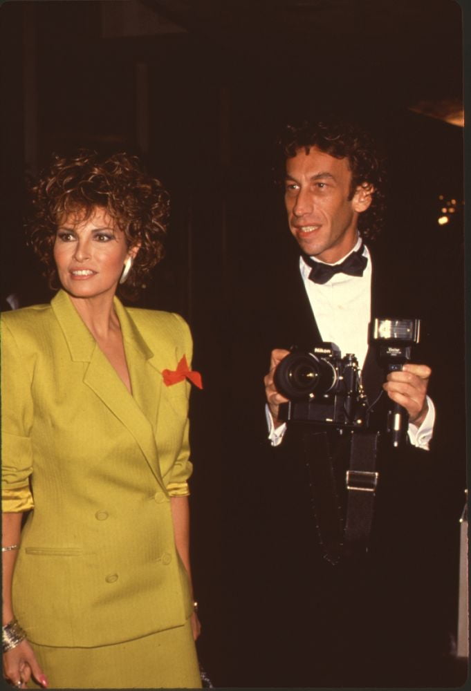 Raquel Welch In Green Suit With Red Ribbon Pin With Andr Weinfeld ...