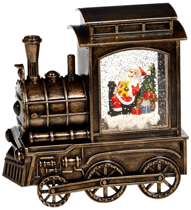 Raraion - 17.5cm Antique Gold Christmas Train Water Spinner - Walmart.com