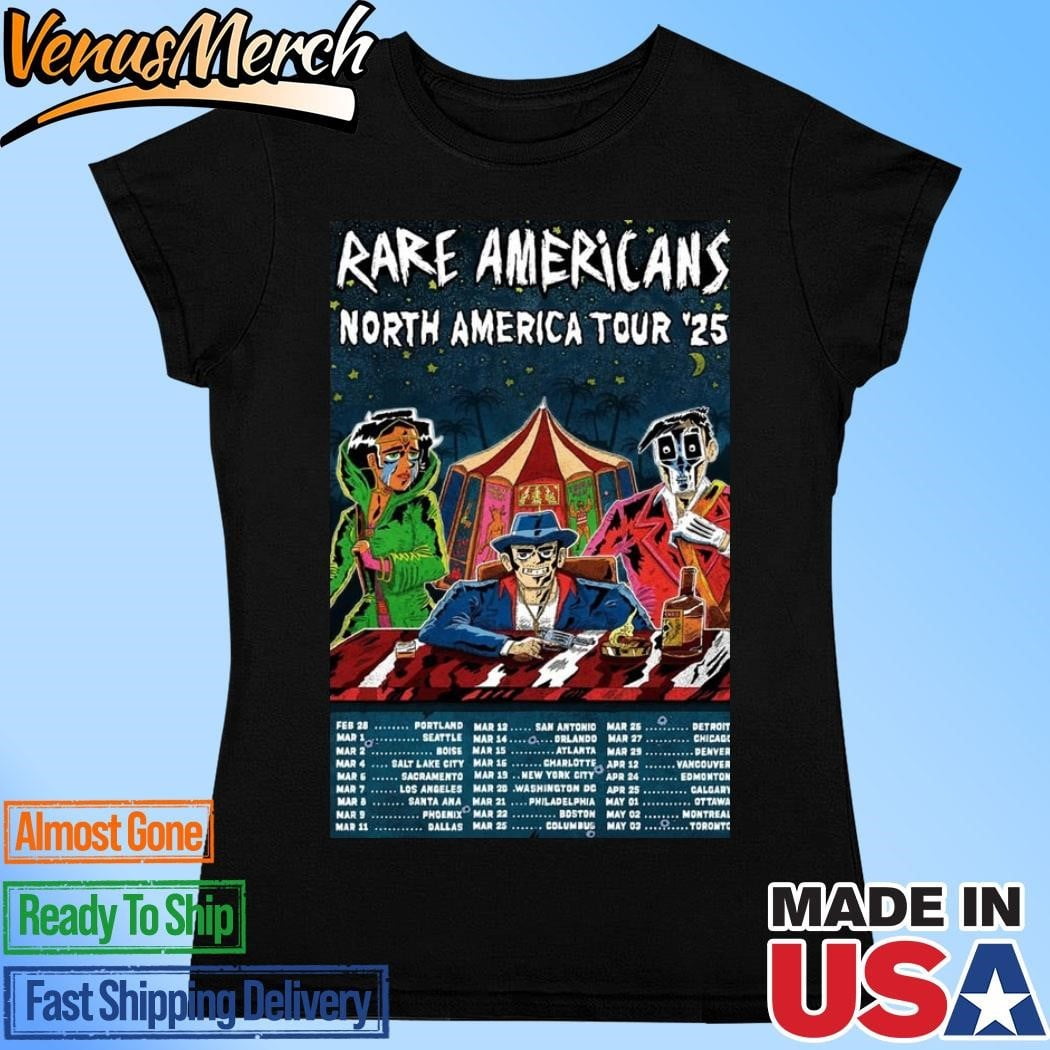 Rare Americans North America Tour 2025 Art Poster Shirt - Walmart.com