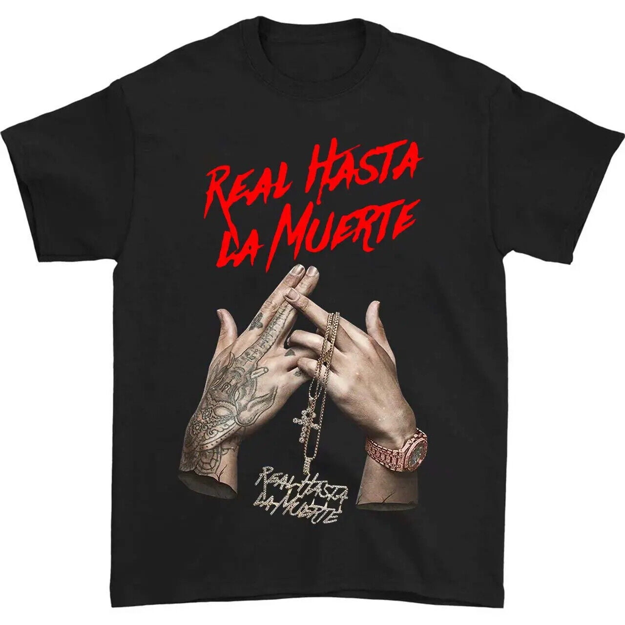 Rare Anuel AA Real Hasta La Muerte T-Shirt - Walmart.com