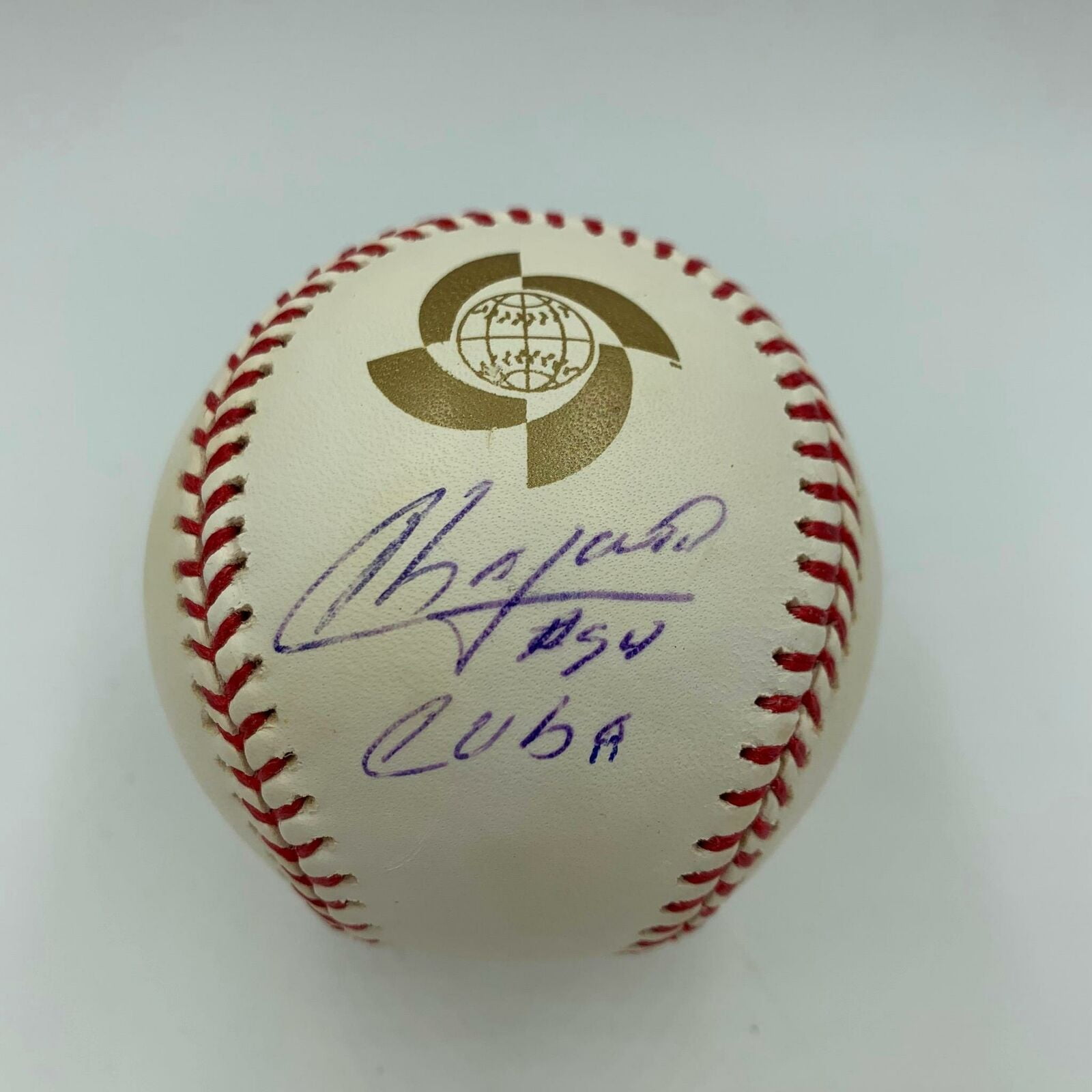 Rare Aroldis Chapman "#54 Cuba" Signed Inscribed Official WBC Baseball ...