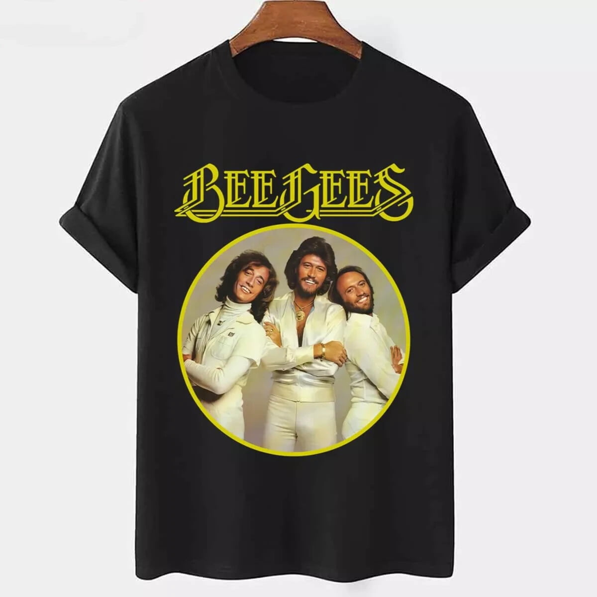 Rare! Bee Gees Band In Concert Cotton Black Full Size Men Women Shirt ...