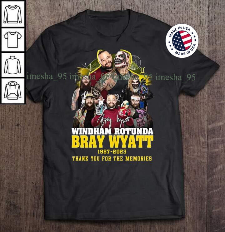 Rare Bray Wyatt 1987-2023 Thank You For The Memories Men T Shirt 2D65 ...