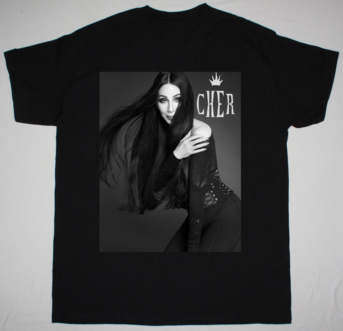 Rare Cher Singer Signature Short Sleeve Black All Size Shirt AG1083 ...