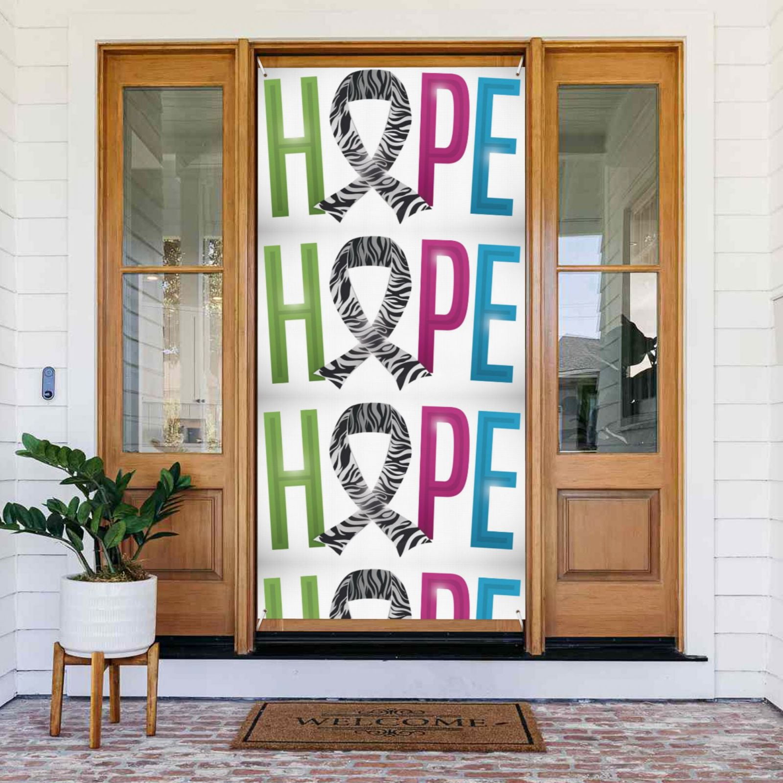 Rare Disease Awareness Day Zebra Ribbon Door Cover Decoration Backdrop ...