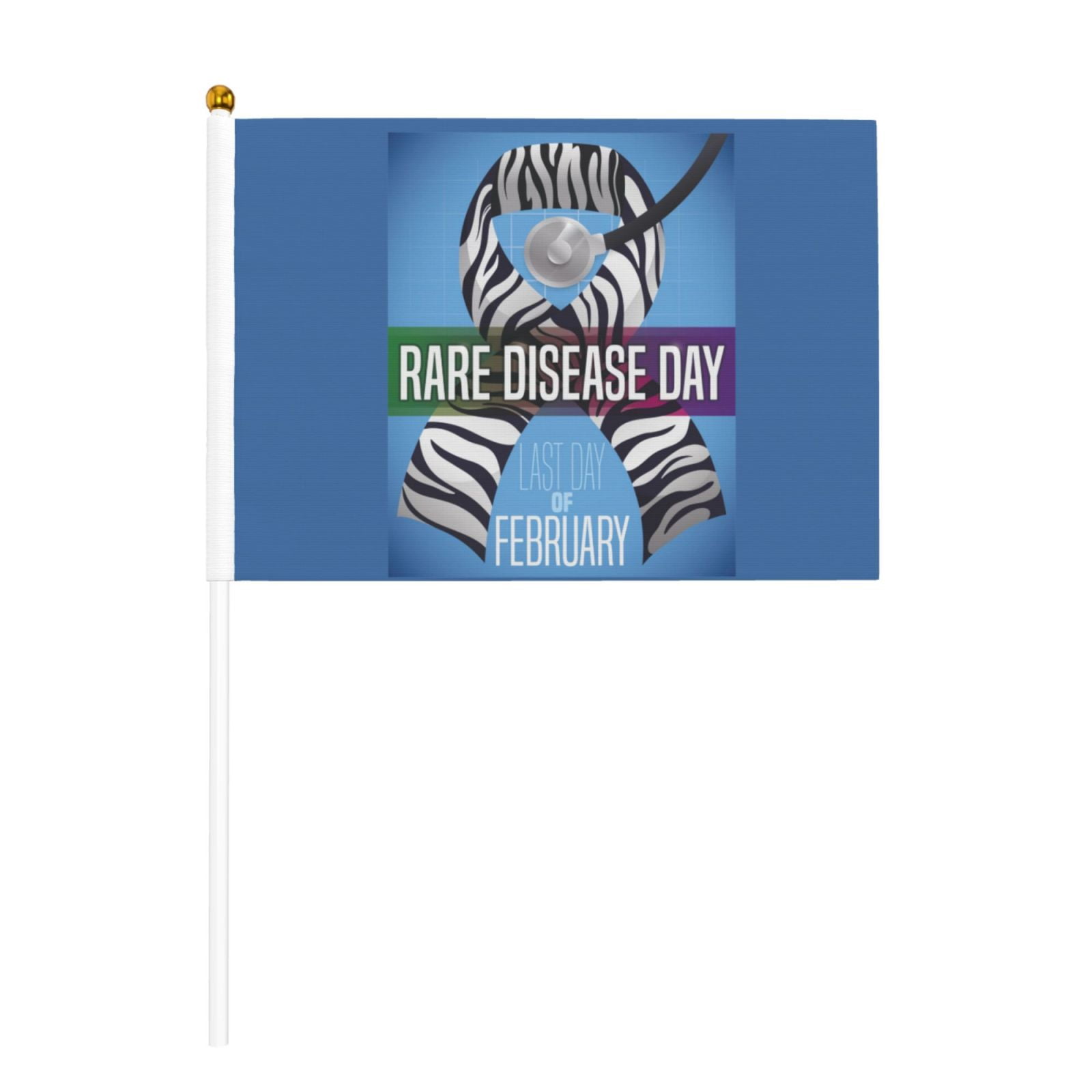 Rare Disease Awareness Day Zebra Ribbon Flag Small Mini Hand Held Flags ...