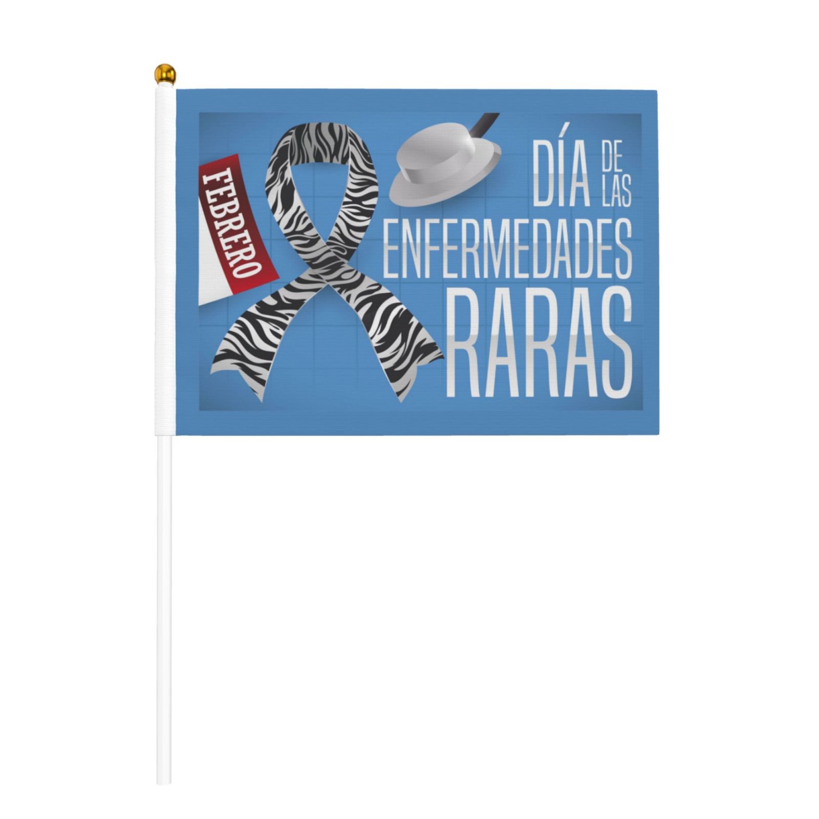 Rare Disease Awareness Day Zebra Ribbon Flag Small Mini Hand Held Flags ...