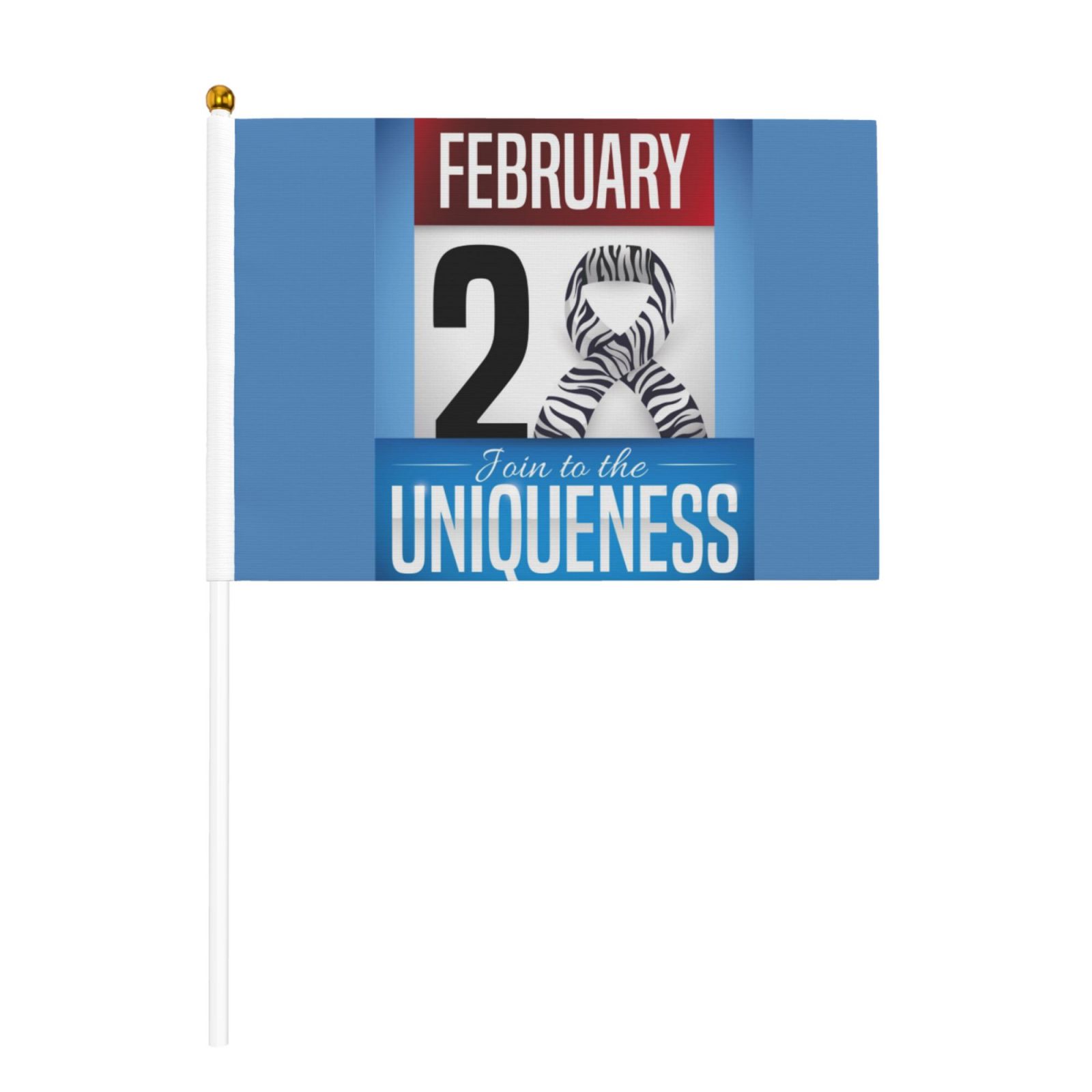 Rare Disease Awareness Day Zebra Ribbon Flag Small Mini Hand Held Flags ...