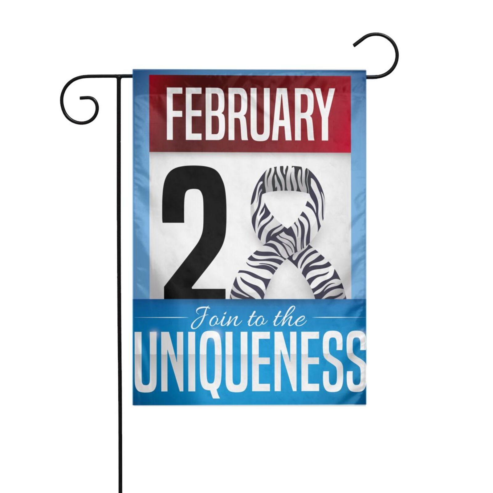 Rare Disease Awareness Day Zebra Ribbon Garden Flag Double Sided Yard ...