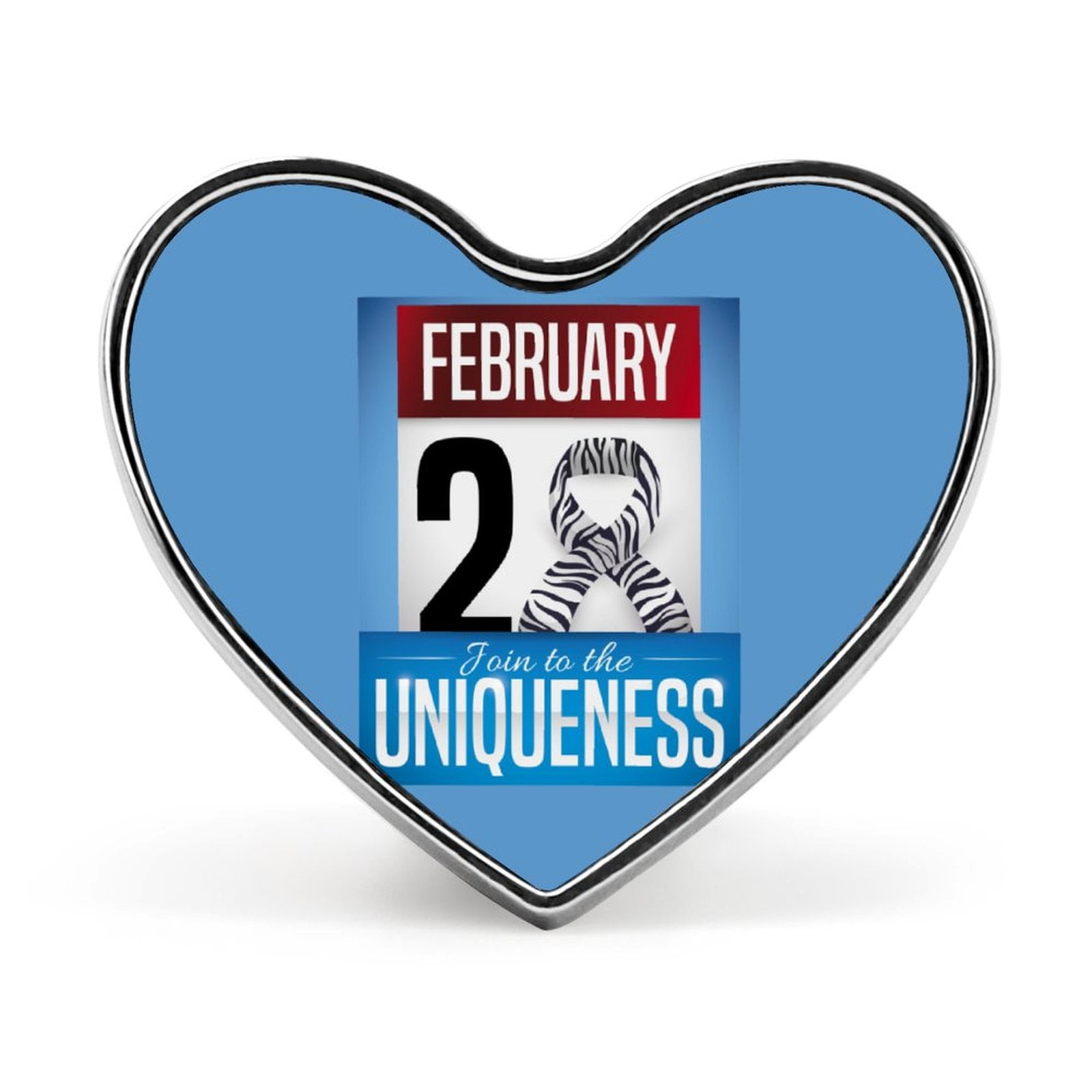 Rare Disease Awareness Day Zebra Ribbon Pins Heart Buttons Enamel ...